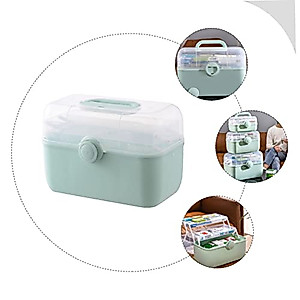 KICHOUSE Large Capacity Multi Medicine Organizer Box Lockable Storage Box for Family Use Home Medicine Box with Detachable Tray for Emergency Supplies
