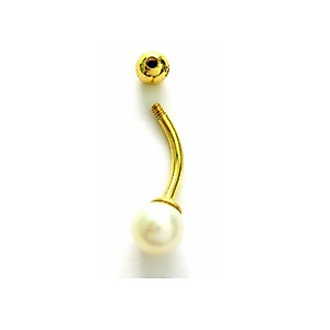 Ritastephens 14k Yellow Gold Belly Button 14g Barbell Screw-on Replacement Ball