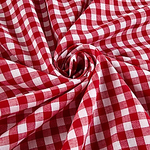 Richcheck 60" Gingham Check 1/4" Red, Fabric by the Yard
