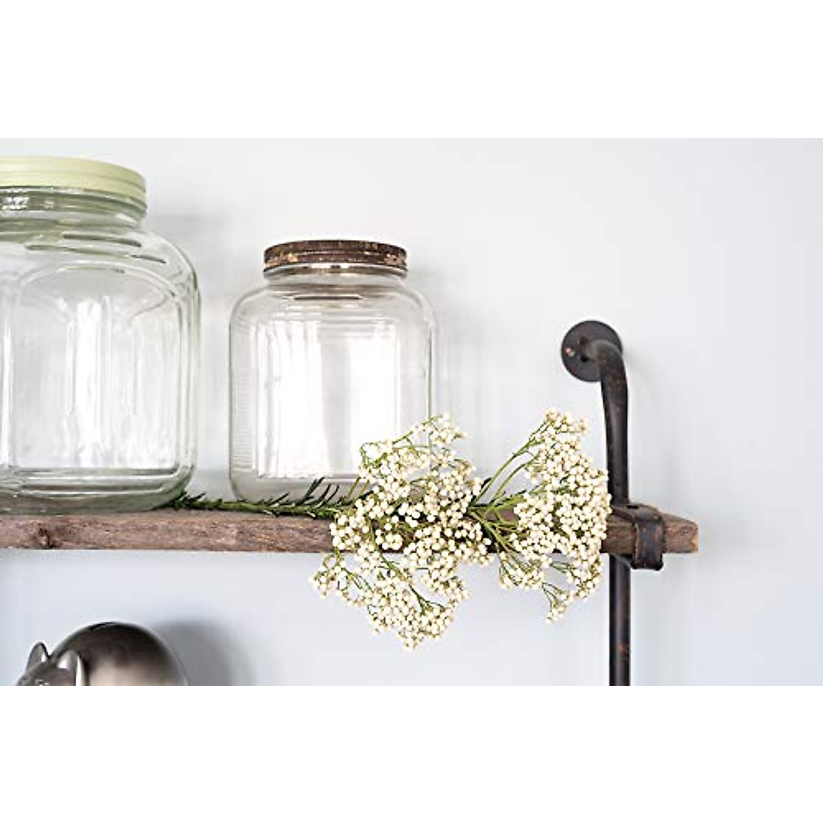 BarnwoodUSA Rustic Wooden Shelf with 2 Planks, Farmhouse Wall Ledge, Natural Weathered Gray