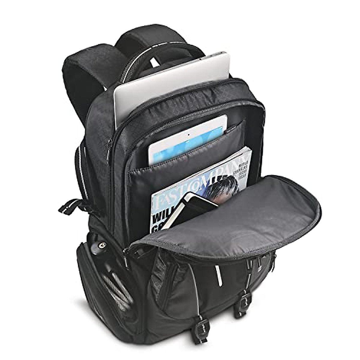 Solo New York Rival 17.3 Inch Laptop Backpack with Hardshell Side Pockets, Black