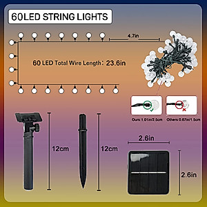 SUWITU Solar String Lights Outdoor, 23.6 ft 60 LED Garden Lights Solar Powered Waterproof Hanging Solar Lights for Indoor/Outdoor, Tree, Patio, Yard, Fence, Gazebo, Wedding Party