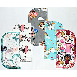 2 Ply All Things Girl Flannel Washable Kids Lunchbox Napkins 8x8 inches 5 Pack - Little Wipes (R) Flannel