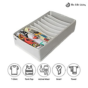 The Edit Living Drawer Organizer - Multipurpose Storage Drawer Organizers - Clothes Organizer for T-shirts, Tank Tops, Activewear - 10 Cells Storage Organizer - White - Set of 3