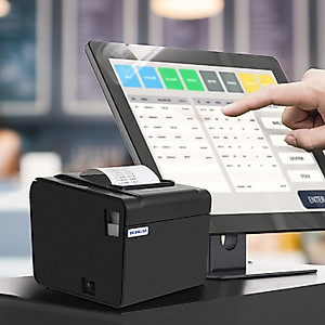 Rongta POS Receipt Printer, 80mm Thermal Printer, ESC/POS, Restaurant Kitchen Printer with Auto Cutter Support Cash Drawer,USB Serial Ethernet Receipts Printer for Small Business (RP326-USE)