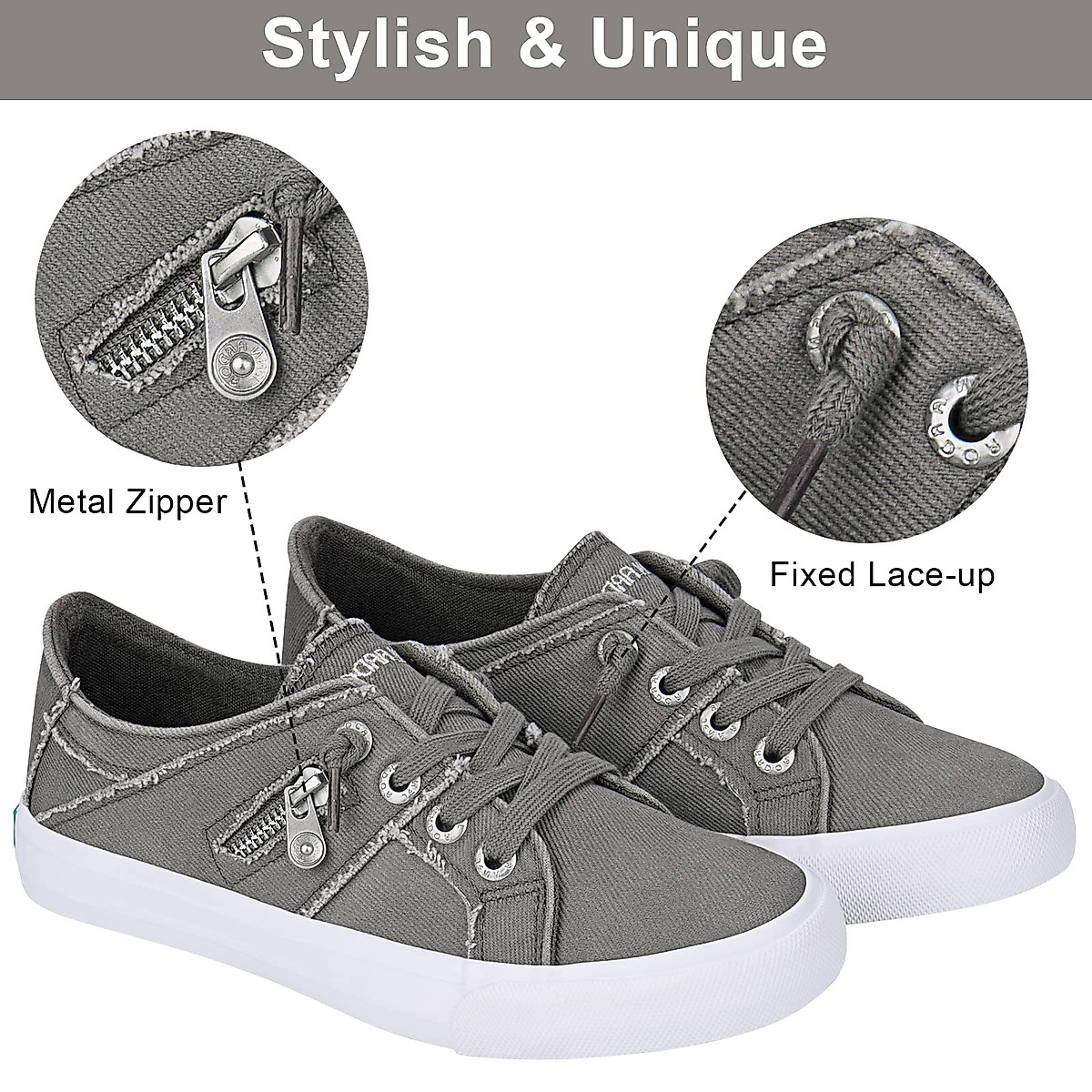 JENN ARDOR Women’s Fashion Sneakers Slip On Shoes Women Sneakers Canvas Shoes Womens Tennis Comfortable Walking Flats for Womens Casual Shoes