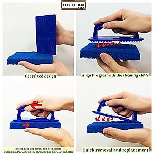 Grill Scrubber Pad,Griddle Cleaning Kit, Blackstone Griddle Seasoning,Grill Brush 5 Piece and 1 Grill Pad Holder, Cleaning Brush for Charcoal, Cast Iron Cookware, Oven,Gas Grills,Stovetop,Grate