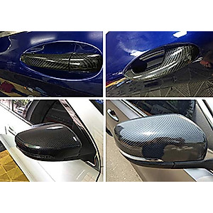 6D Carbon Fiber Vinyl Self Adhesive Film, High Gloss Black Carbon Fiber Vinyl Wrap Sticker Wrap Roll with Air Bubble (1ft x 5ft)