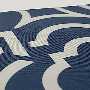 Pillow Perfect Trellis Indoor/Outdoor Chair Seat Cushion, Tufted, Weather, and Fade Resistant, 19" x 19", Blue/White Carmody, 2 Count