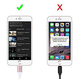 Tranesca Apple MFI Certified Lightning to 3.5 mm Headphone Jack Adapter Compatible with iPhone 11/X/XR/iPhone 8/8 Plus/iPhone 7/7 Plus and More -Music Control & Calling Function Supported (Rose Gold)