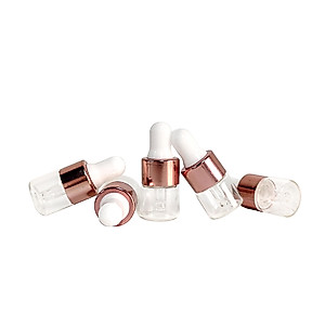 50 Pcs Mini Glass Dropper Bottle 1ml Clear Glass Dropper Bottles for Essential Oil, Sample Containers,Perfume Liquid