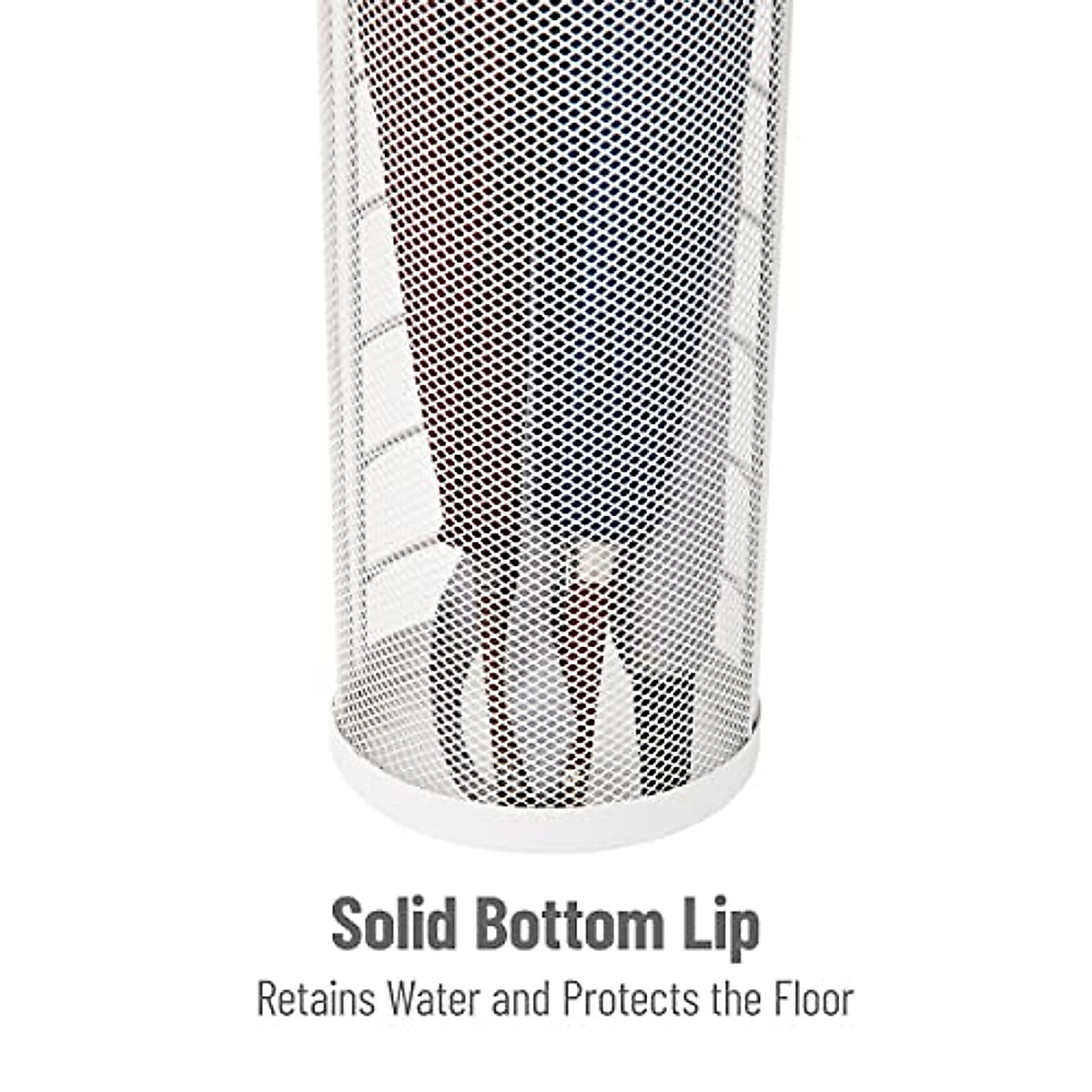 Mind Reader UMBHWIRE-WHT Mini Umbrella Stand Rack Holder, White