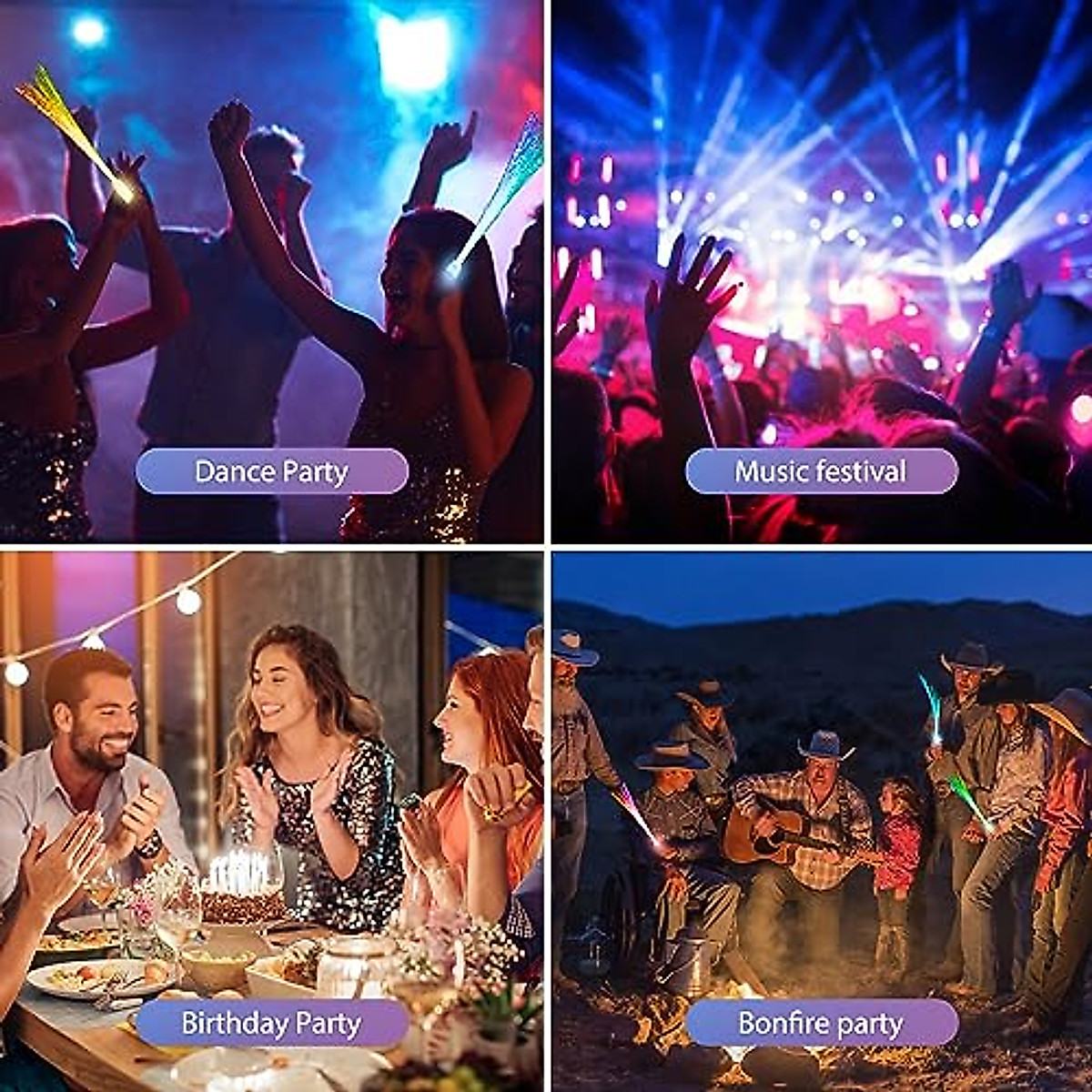 28 Pack Glow Fiber Optic Wands Sparkler Firework Sticks, LED Flashing Light Up Toy for Kids Adults, Glow in The Dark Party Favor Supplies Rave Magic Decoration Bulk Wedding Easter St. Patrick’s Day