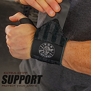 Iron Infidel Wrist Wraps for Weightlifting - 24" Heavy Duty Support for Working Out, Gym Accessories for Men - Use for Lifting, Crossfit, Fitness, Exercise, Bench Press, Powerlifting (1776)