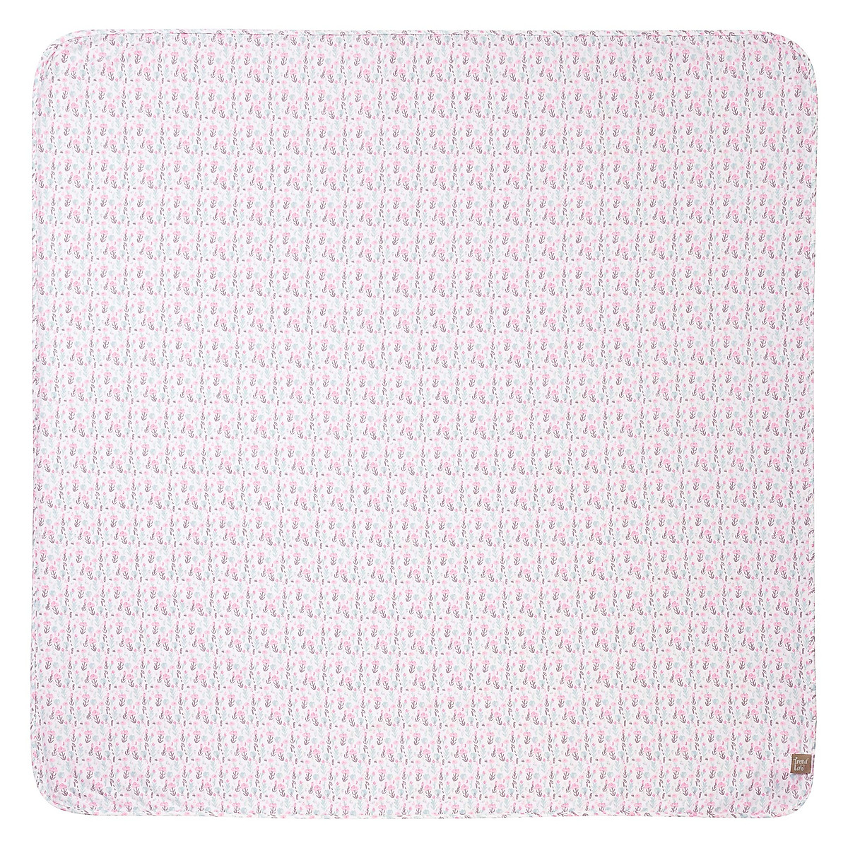 Trend Lab Pastel Painterly Floral Jumbo Deluxe Flannel Swaddle Blanket-Pastel Painterly Floral Watercolor Print, 100% Cotton Flannel, Pinks, Teal, Mint, Gray, 48 in x 48 in
