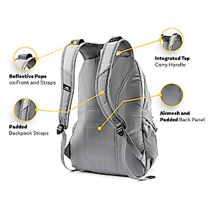 High Sierra Loop-Backpack, School, Travel, or Work Bookbag with tablet-sleeve, Black, One Size