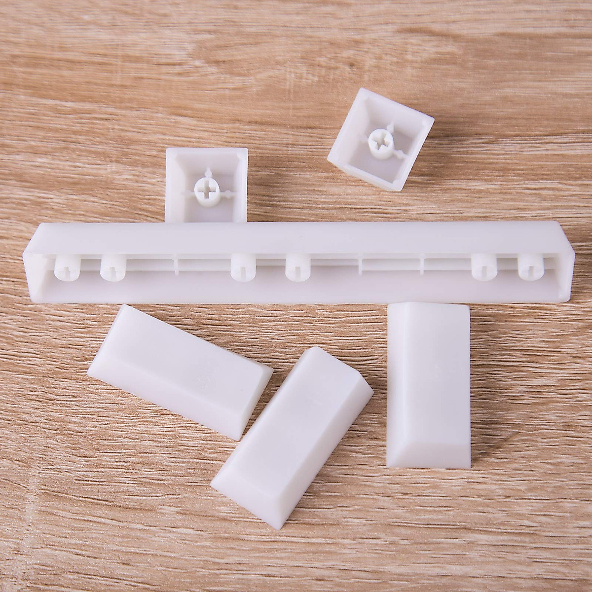 HMANE 109 Keys POM Jelly Keycaps Set, Rainbow Blank Doubleshot Translucent OEM Profile Mechanical Gaming Keyboard Keycaps for 60ï¼…/87 TKL/104/108 Cherry MX Switches (White/Side Printed)