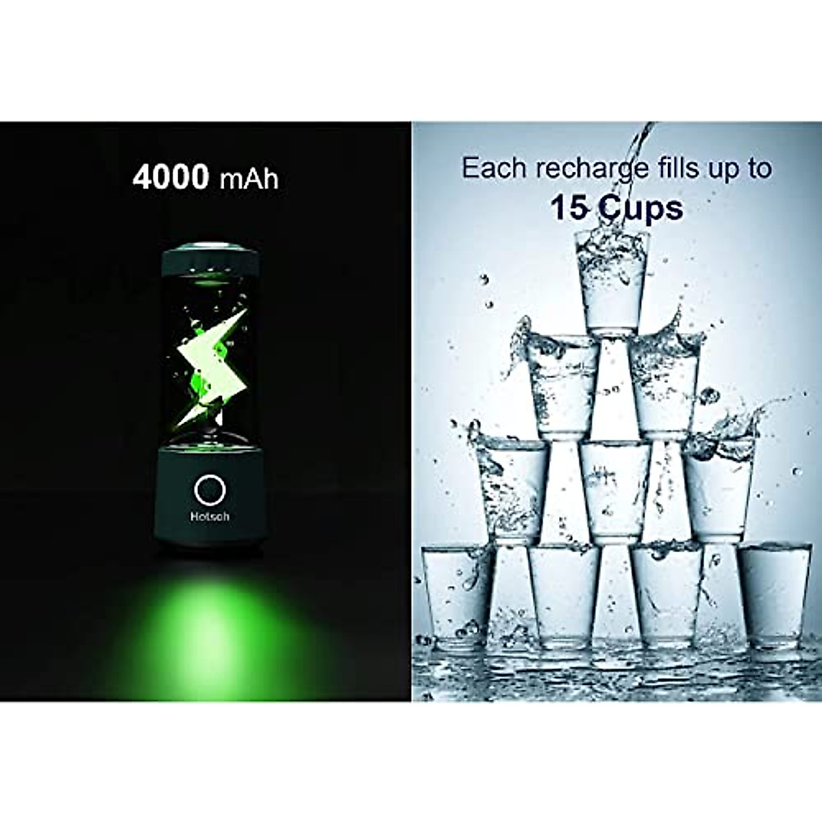 Portable Blender USB Rechargeable, Hotsch Personal Size Blender for Shakes and Smoothies, Strong Cutting Power with Six Blades, 13.5 Oz Mini Juicer Cup for Sports, Travel and Outdoors