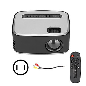 1080P Full HD Video Projector, Mini Projector Portable with Remote Control, Smart Projector for Home Theater Outdoor Movies, Compatible with TV Stick, HDMI, USB, AV, 100‑240V (US