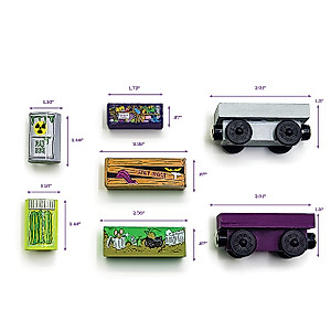 Zany Trains Series 1 - Wooden Train Set with Cargo - Compatible with All Wooden Train Sets - Wooden Train Cars (Quirky Cargo)