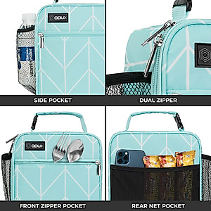 opux Insulated Lunch Box for Adult Men Women, Thermal Lunch Bag for Kids Boys Girls Teens, Soft Compact Lunch Cooler Bag for Work School Picnic, Reusable Small Lunchbox Lunch Pail Kit (Teal)