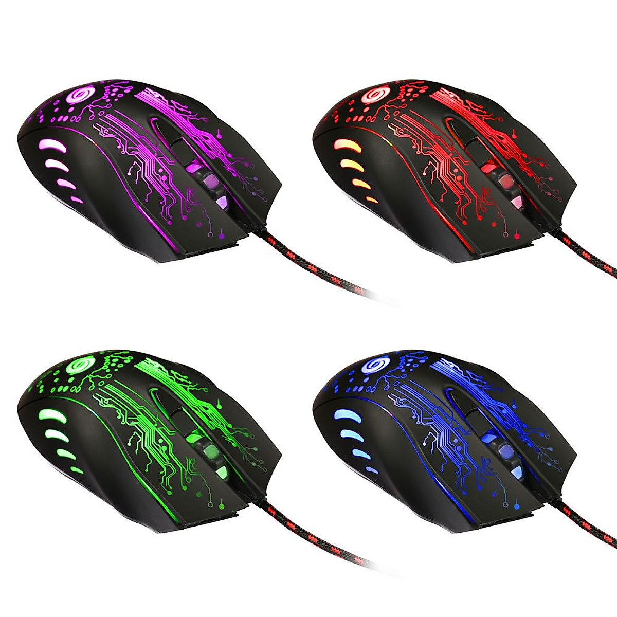 sddfor Gaming Mouse - Colors LED Backlight Optical Mouse Mice, 6-Button LED USB Optical Wired Gaming Mouse for Pro Gamer