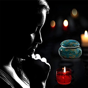 3Pcs Small Urns for Human Ashes, 1.7'' Keepsake Urns for Human Or Pet Ashes, Mini Ceramic Memorial Urn and Burial Ash Storage for Family & Loved Ones，Hold 1.2 Cubic Inches of Ashes(Blue,Green,Red)