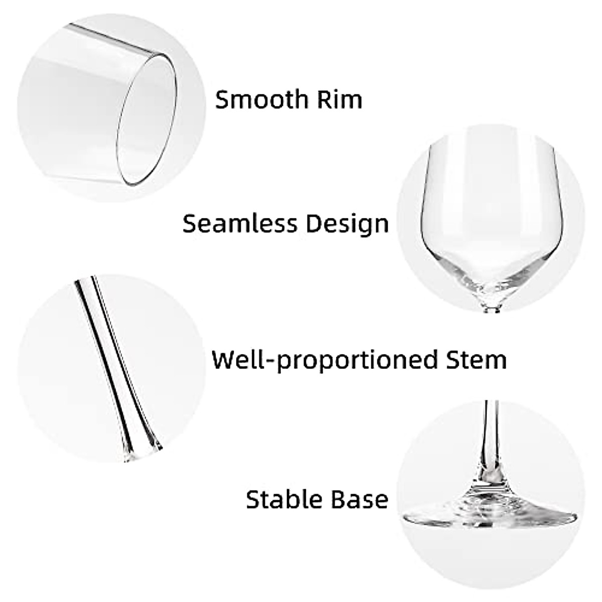 YANGNAY Wine Glasses Set of 6, 13 Oz Red or White Wine Glass with Stem, Perfect for Home, Restaurant, Dishwasher Safe