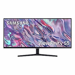 SAMSUNG 34" ViewFinity S50GC Series Ultra-WQHD Monitor, 100Hz, 5ms, HDR10, AMD FreeSync, Eye Care, Borderless Design, PIP, PBP, LS34C502GANXZA, 2023, Black