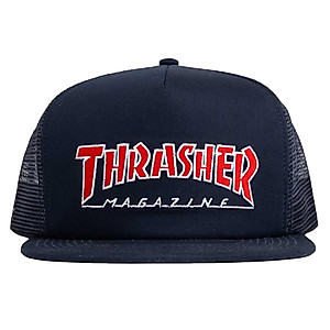 Thrasher Embroidered Outlined Mesh Hat - Navy Blue