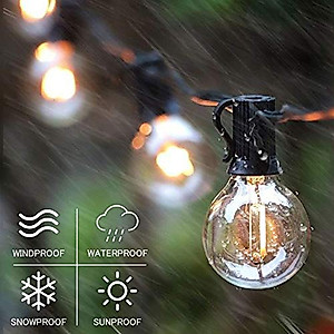 SUNTHIN Solar String Lights Outdoor, 97ft Solar Patio Lights with 48 Shatterproof G40 LED Bulbs, Waterproof Solar Powered Outdoor Lights for for Garden, Backyard, Porch, Deck, Pergola, Camping, Party