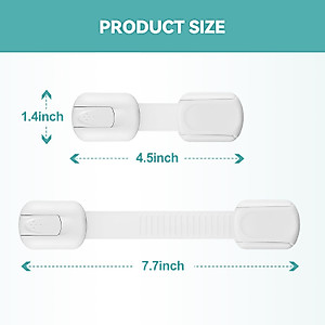 RENAISSANT 6 Pack-Child Safety Locks Baby Proof Cabinet Lock Adjustable Childproof Latches No Drilling Kids Proofing Safety Strap Latches for Cupboard, Drawer, Oven, Fridge, Toilet Seats