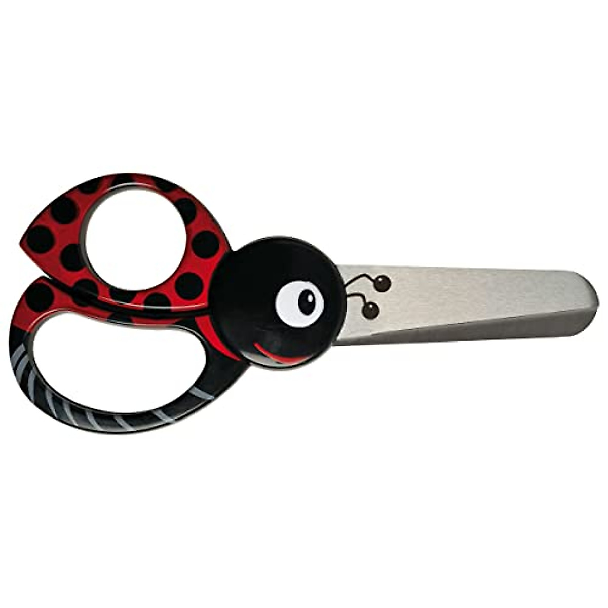 Fiskars Children's Animal Scissors with Ladybird Motif, From 4 Years, Length: 13 cm, For Right and Left Handers, Stainless Steel Blade/Plastic Handles, Red, 1004612
