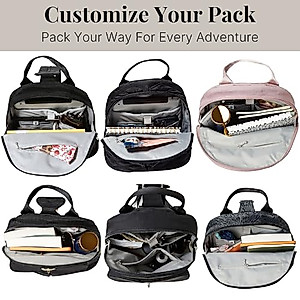 Baggallini Naples Convertible Small Daypack Sling Crossbody, Midnight Blossom