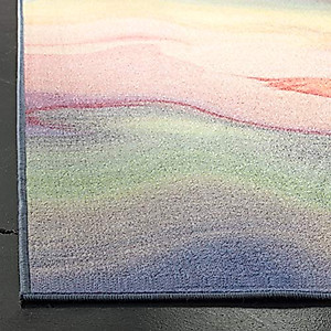 SAFAVIEH Paint Brush Collection Area Rug - 5'5" x 7'6", Fuchsia & Yellow, Non-Shedding Machine Washable & Slip Resistant Ideal for High Traffic Areas in Living Room, Bedroom (PTB123A)