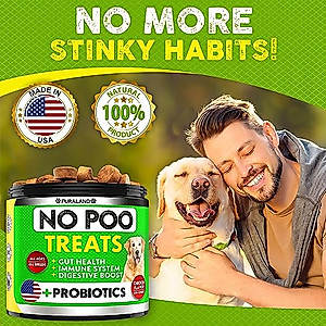 No Poo Chews - Coprophagia Stool Eating Deterrent for Dogs - Made in USA - Stop Eating Poop for Dogs - Prevent Dog from Eating Poop - Probiotics & Enzymes - Forbid for Dogs Chew