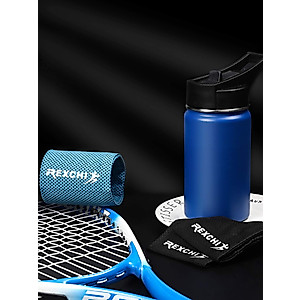 3 Pairs Cooling Wristband Sweatbands Sports Wrist Wrap Sweat Bands for Women Gym Yoga Volleyball Sports Supplies Blue, Black