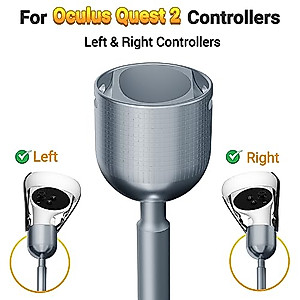 ZHGM VR Golf Club Attachment for Oculus Quest 2/ Meta Quest 2, Aluminum Golf Club Handle Accessory with Realistic Rubber Grip& 2 Straps, 1: 1 Molded Controller Cup, Blue