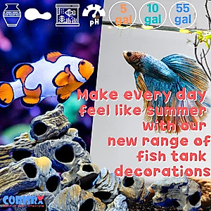 CORISRX BEST OF YOUR LIFESTYLE DR. Moss Aquarium Decorations Cichlid Stone Marine Rock Cave Decor Decorative Fish Tank Freshwater Saltwater for Small Girls Tiny Turtle Reptile