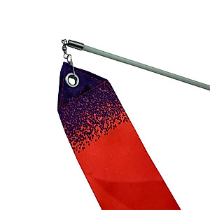 Dasiyoki 26-inch Twirling Baton Spinning Dance Baton Metal Rhythmic Gymnastics Conducting Batons for Child in Majorette-Complete with 1 Dance Ribbon Rainbow Streamer (Pink,1 Pack)