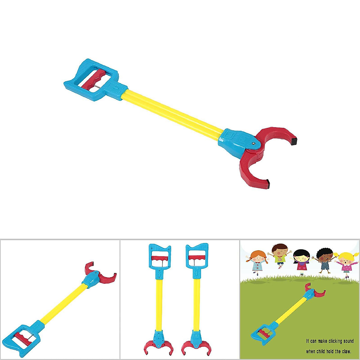 Child's Grabber Toy, Children Intelligence Toy Hand Claw Grabber Kids Grabbing Pick Up Toys, Children Grabber Toy Robot (Yellow)