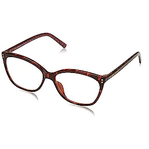 Kate Spade New York Women's Milena Blue Light Reading Glasses Cat Eye, Dark Havana/Demo Lens, 55mm, 15mm + 2.5