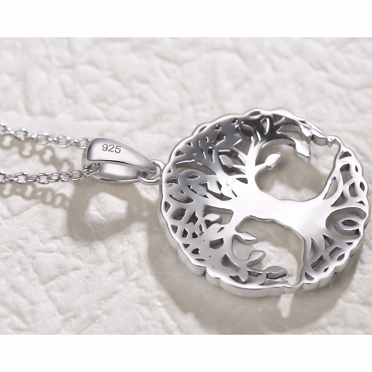 AGVANA Sterling Silver Tree of Life Celtic Knot Dainty Pendant Necklace for Women Family Tree Necklace Anniversary Birthday Gifts for Women Wife Grandma Her with Velvet Bag