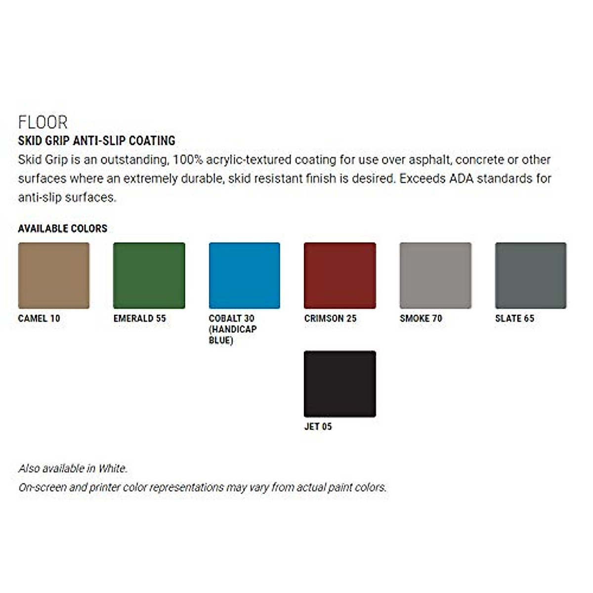 FIXALL Skid Grip Anti-Slip Coating, 1 Gallon, Jet, Exceeds ADA Standards, Ideal for Safety Areas, Slip-Resistant Pavement, Cement & Concrete Paint