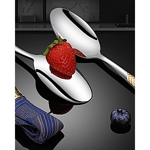 18/8 stainless steel flatware set for 8, tableware set handle France style cutlery set with knife, fork, spoon, steak knife in Diamond texture pattern, perfect as a housewarming gift