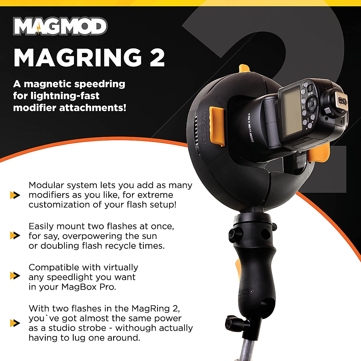MagRing 2 Softbox Mount by MagMod | Photography Lighting MagBox Accessory | Modular Speedlite Base | New and Improved Magnetic Speedring