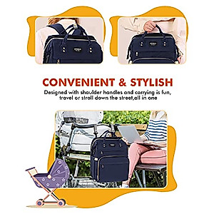 Xinsilu Diaper Bag Backpack for Boys & Girls Diaper Backpack Registry Search Newborn Blue