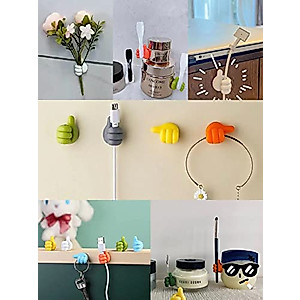 Funducts 20pcs self Adhesive Holder for Cream Spoon, Phone Holder USB Cable Clips for Wall, Charger Cord Holder, Hanger Hooks for Bathroom, Cute Cord Organizer Clip