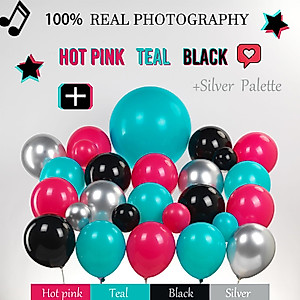 FROUFING Red Blue Black balloon garland arch kit 146+pcs with Disco Ball Explosion Star music note Foil Balloons for Music Decorations Birthday Graduation Short Videotheme party decorations