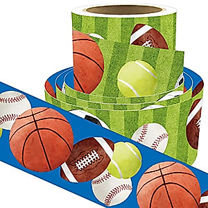 Sport Bulletin Board Borders Sports Double Side Straight Border Trim for Classroom Whiteboard Chalkboard School Decoration Decor Teacher Supplies 3 in X 36ft
